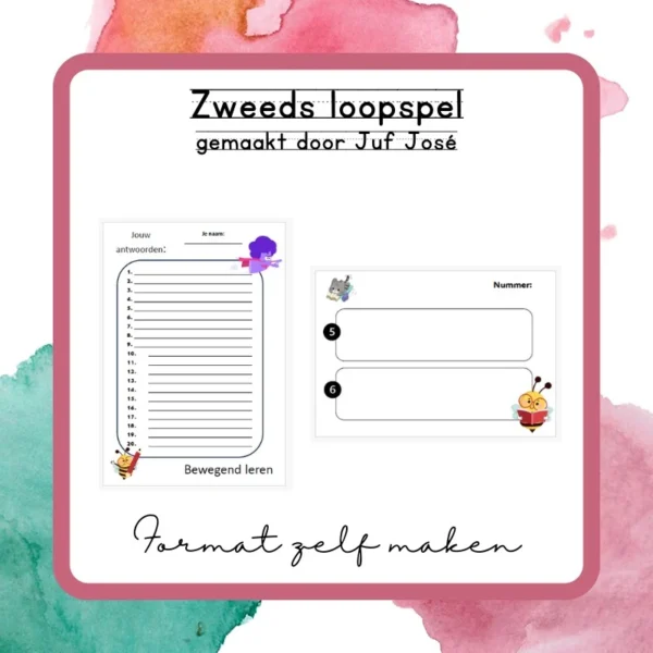 Zweeds loopspel leeg format - Juf Larissa